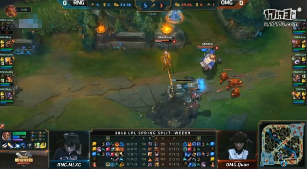 2016LPL春季赛第九周 RNG vs OMG _游戏八爪_17173视频